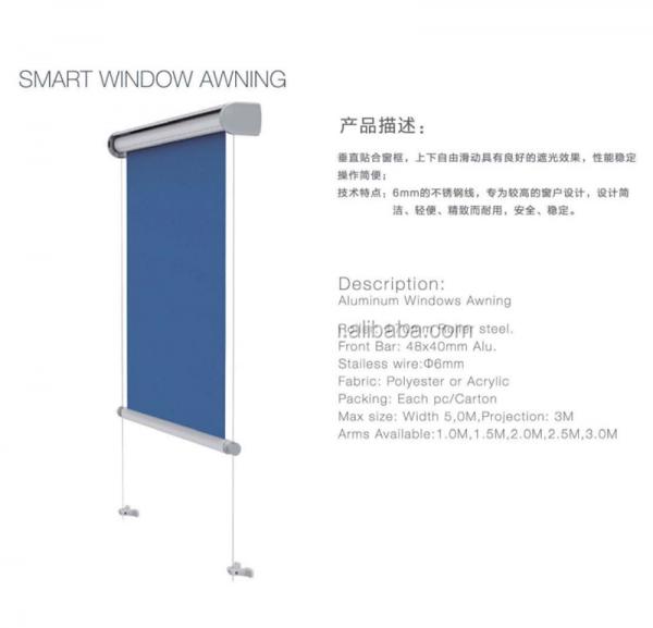 Vertical Retractable Window Awnings Remote Control Vertical Retractable ...