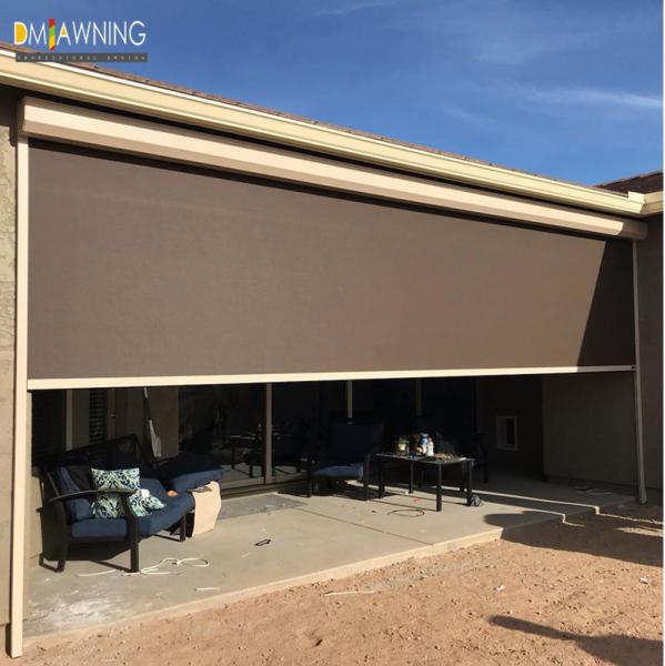 Aluminum Vertical Outdoor Sunscreen Roller Shades Room Zipper Track Shades