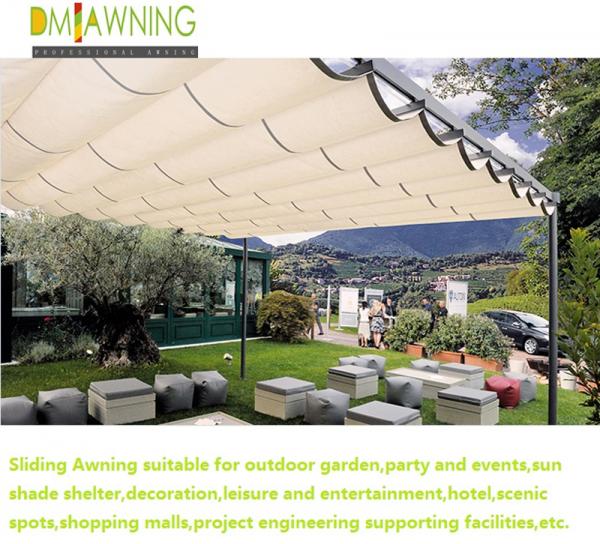 Sus316 Fabric Waterproof Retractable Cover Pergola Sliding retractable ...