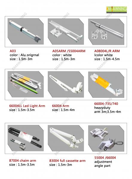 Polyester Acrylic Retractable Awning Hardware Aluminium Ceiling Bracket